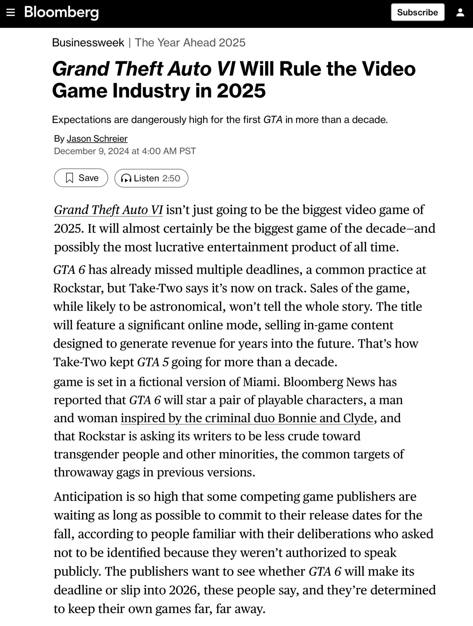 传《GTA6》有重大在线模式 已开发10年_国内游戏资讯-叶子猪资讯中心